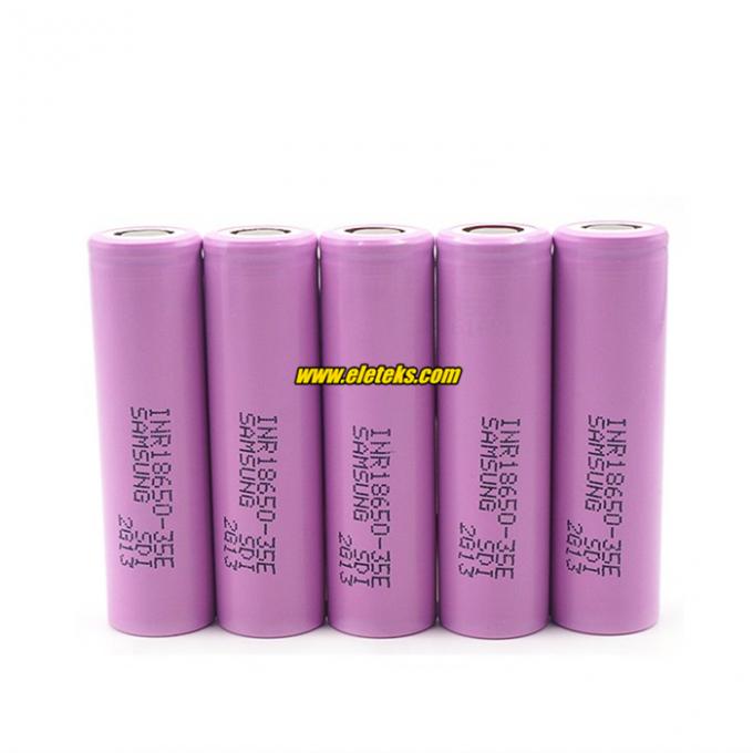 Samsung SDI INR18650-35E 3500mAh High Discharge FLAT Top 18650 ...