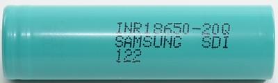 Samsung INR18650-20Q 2000mAh (green) flat top 3.7V Li-ion rechargeable ...